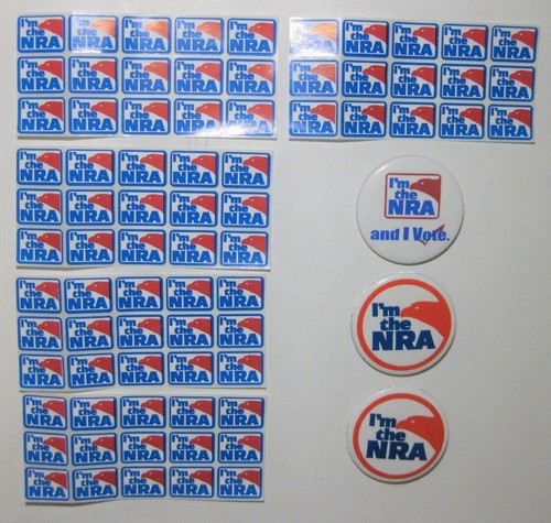 NRA I'm The NRA and I Vote Pinback Buttons + 75 NRA Stickers National ...