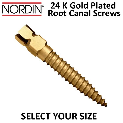 Nordin Dental Gold Plated R00t Canal Screw Post 12pcs Conical Shaped | eBay