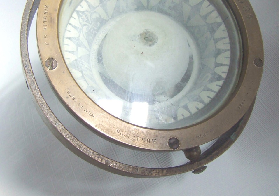 Antique E.S. Ritchie Ship's Compass Circa 1890's, Rare US Naval Compass ...
