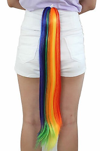 My Little Pony Rainbow Dash Tail Rainbow Cosplay Wig Clip Ponytail PJ27 ...
