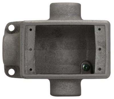 Crouse-Hinds FST2, 1-Gang, (3) 3/4", Iron, FST, Shallow, Cast Device ...