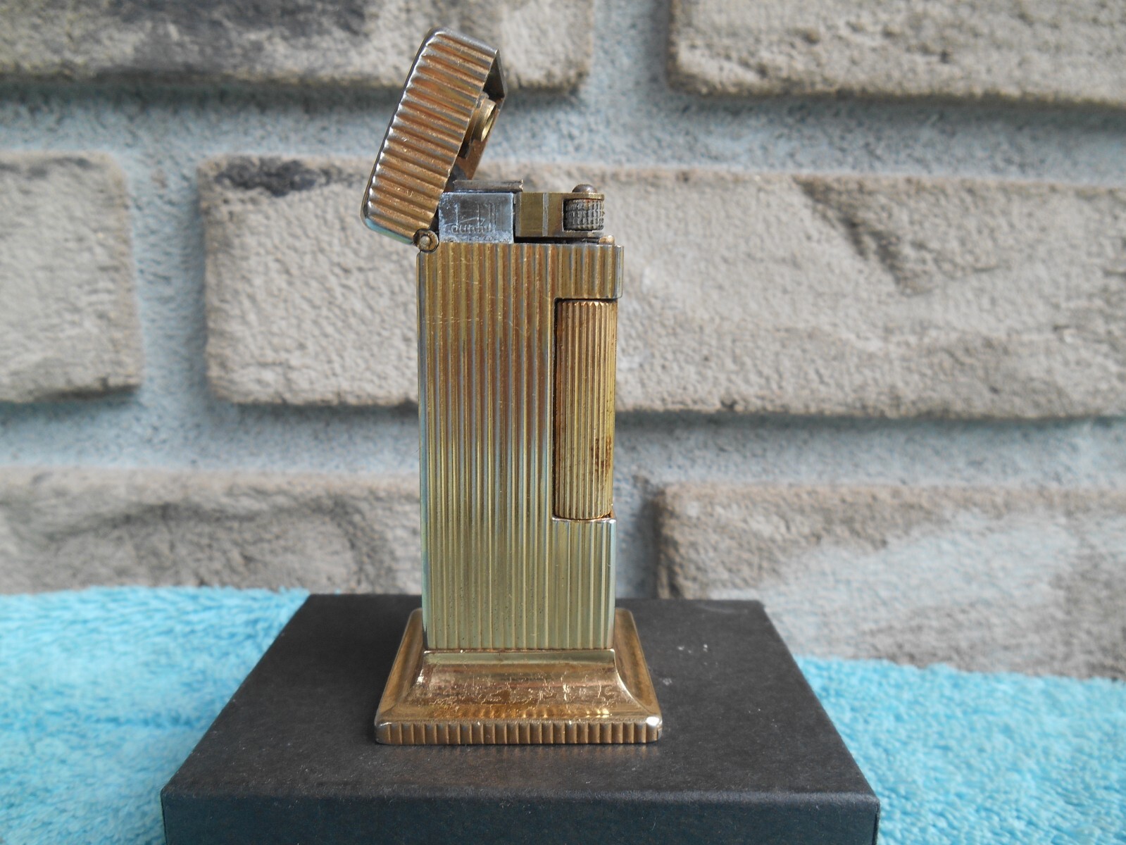 VINTAGE Dunhill Rollalite TABLE LIGHTER US PATENT GOLD PLATED | eBay