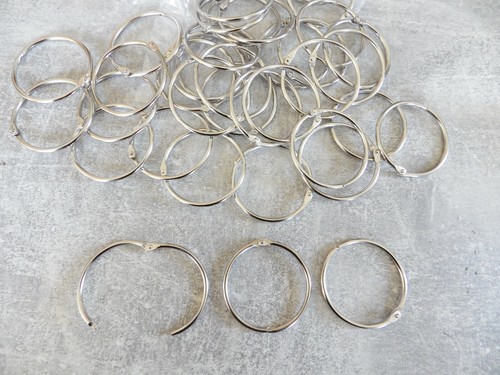 25 x 50mm EXTRA LARGE KEY RING SPLIT RINGS Metal Nickel Hoop Loop Key ...