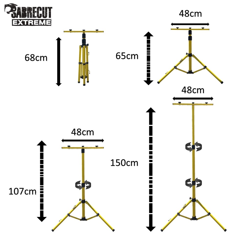 Floodlight Tripod Twin Head Telescopic Halogen Stand Halogen Lamp/Led ...