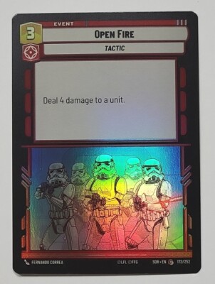 STAR WARS UNLIMITED SoR #172 OPEN FIRE COMMON FOIL EVENT | eBay