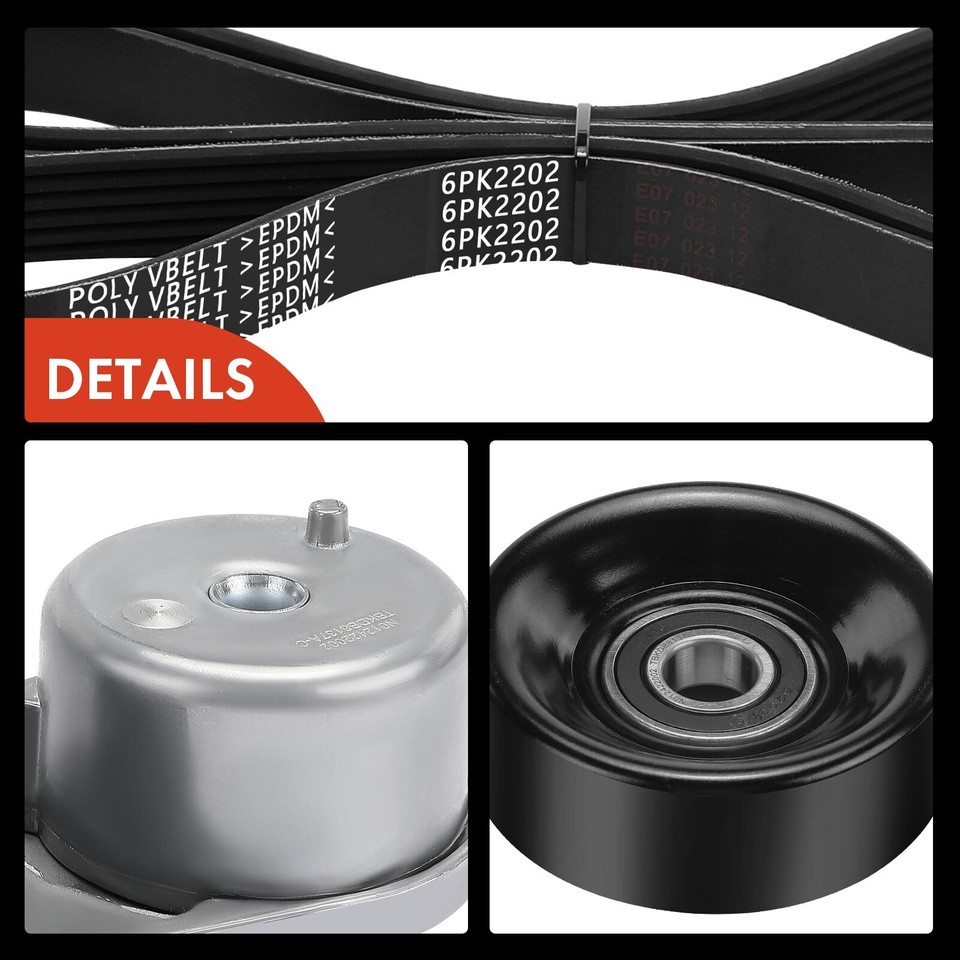 3Pcs Serpentine Belt Drive Component Kit for Ford Explorer Ranger Mazda ...