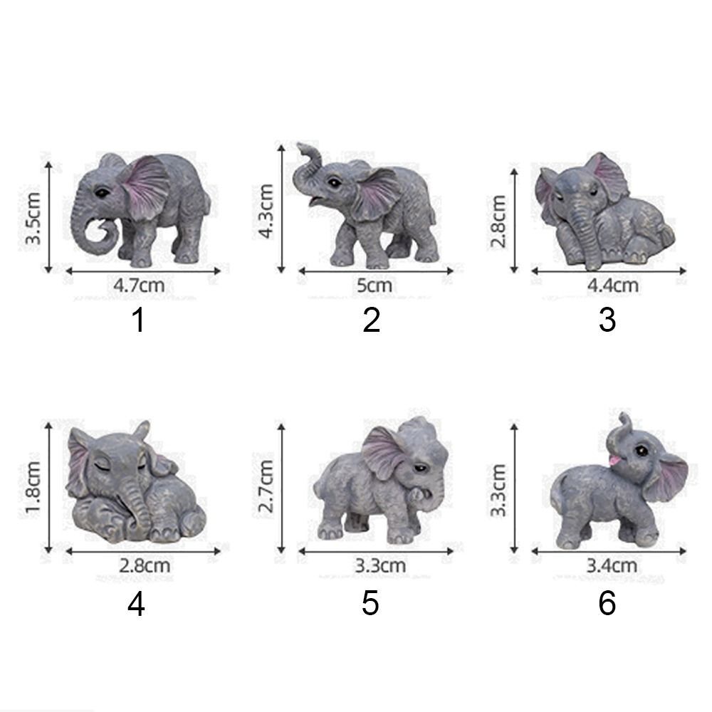 Resin Miniature Elephant Cartoon Desktop Knickknacks Mini Elephant ...