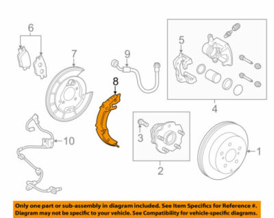 46540-42010 Toyota Shoe assy, parking brake, rh or center no.1 ...