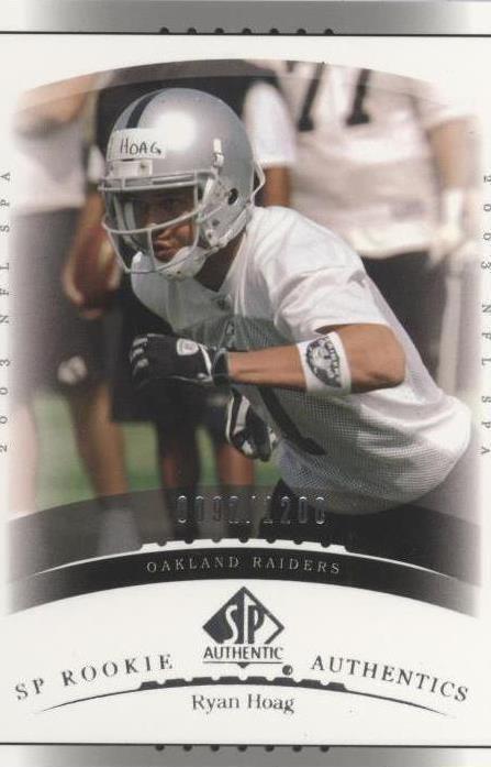 2003 SP Authentic - SP Rookie Authentics Ryan Hoag #209 /1200 (RC) for ...