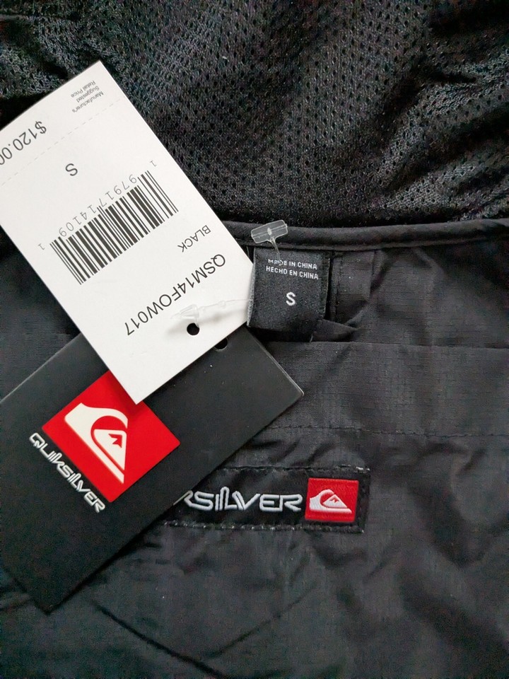 Quicksilver Men's S Zip-up Hooded Light Jacket Vented Packable Hood ...