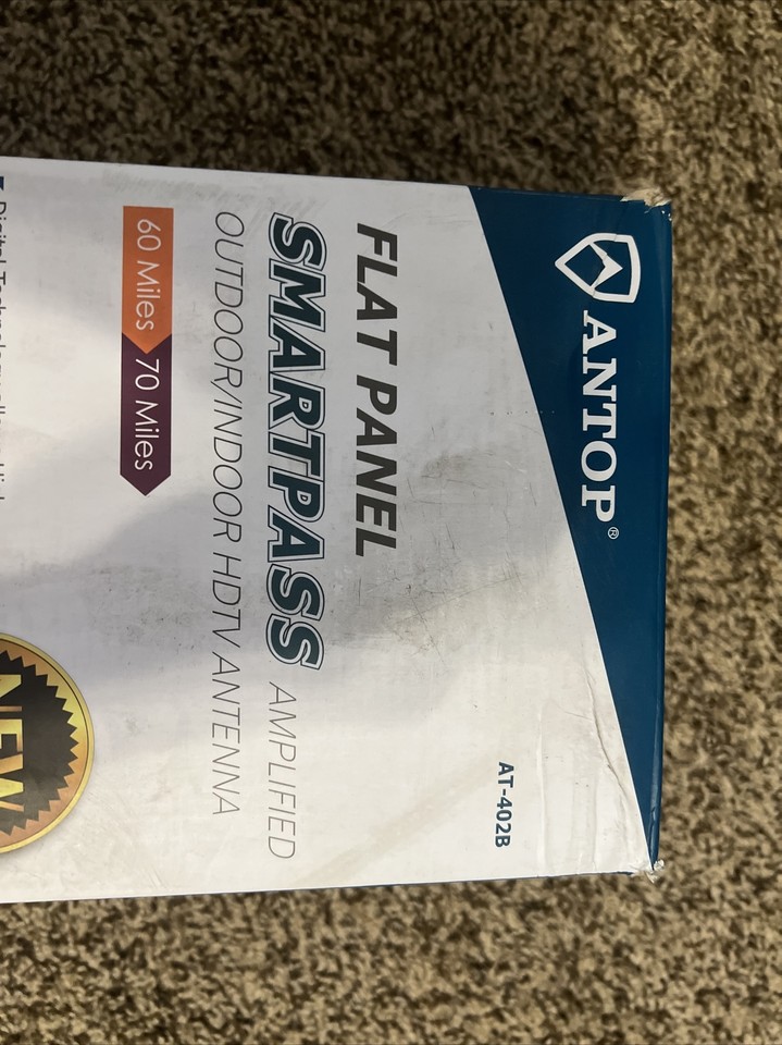 ANTOP AT-402B Flat-Panel Smartpass Amplified Outdoor/Indoor TV Antenna | eBay