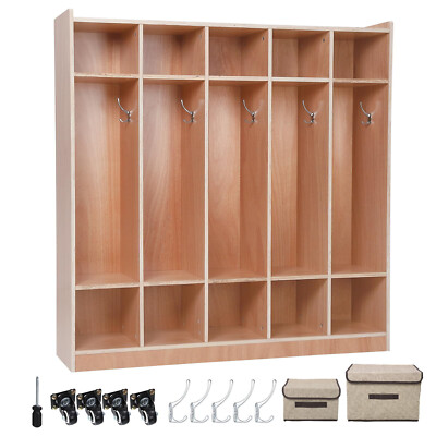 5-Section Classroom Coat Locker 10 Cubbies for Classrooms Daycare Cubby ...
