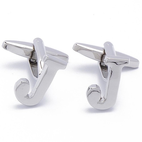 Cufflinks - Letters Initials Letter J Silver Metal | eBay Australia