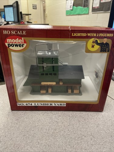 Model Power HO Scale No. 674 Lumber Yard Lighted With 2 Figures New | eBay