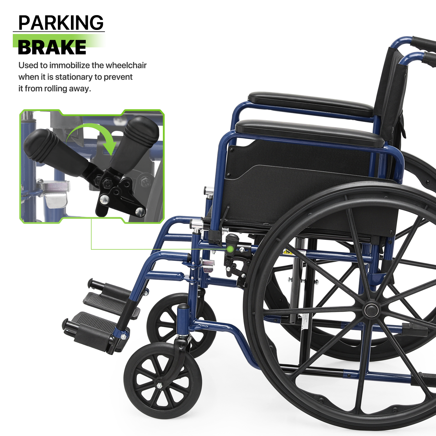 [FDA APPROVED]Foldable Manual Wheelchair w/Flip Back Armrest Swing Away Footrest | eBay