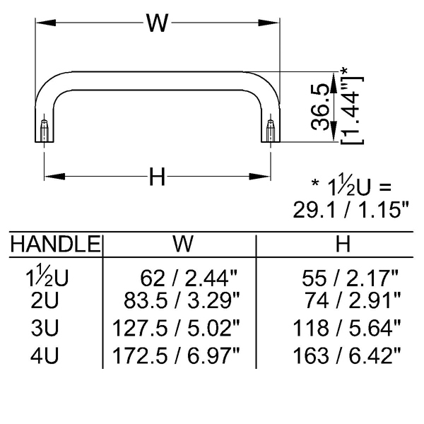 2U Steel Rack Panel /Pull Handle by Penn Elcom | eBay