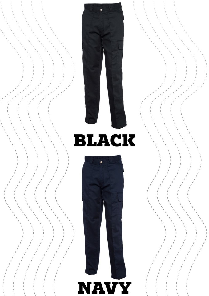 Uneek UC902 Work Cargo Combat Workwear Trousers Black/Navy Sizes 28 ...