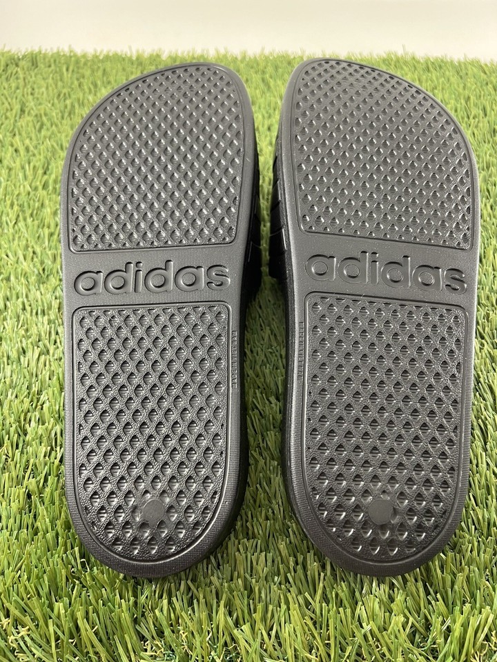 ADIDAS ADILETTE AQUA SLIDES SANDALS F35550 BLACK SIZE 11 MENS BEACH ...