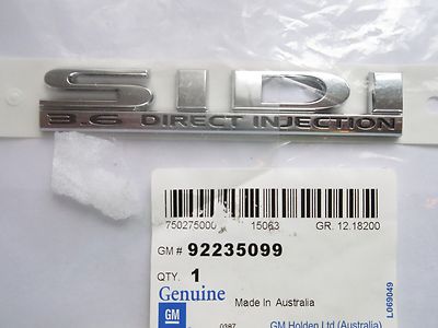 HOLDEN VE COMMODORE ' SIDI 3.6 ' BOOT LID BADGE SERIES 2 NEW GM DIRECT ...
