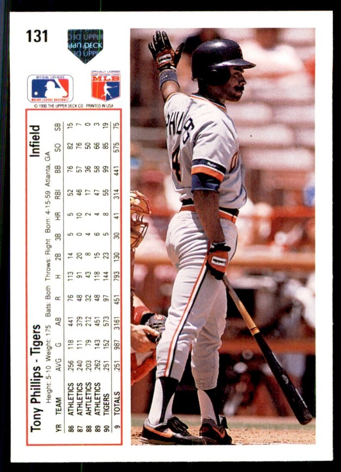 1991 Upper Deck Tony Phillips Baseball Cards #131 | eBay