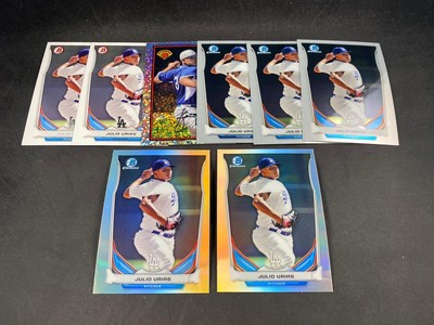 8 CARD 2014 BOWMAN CHROME & PAPER JULIO URIAS BASE REFRACTOR LOT | eBay