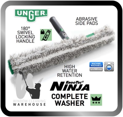 Unger Ergo Tec NINJA COMPLETE Washer Window Cleaning T bar & Sleeve ...