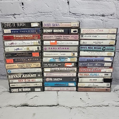Vintage Cassette Tapes Lot Of 38 Random Music Assorted Genres Artists ...