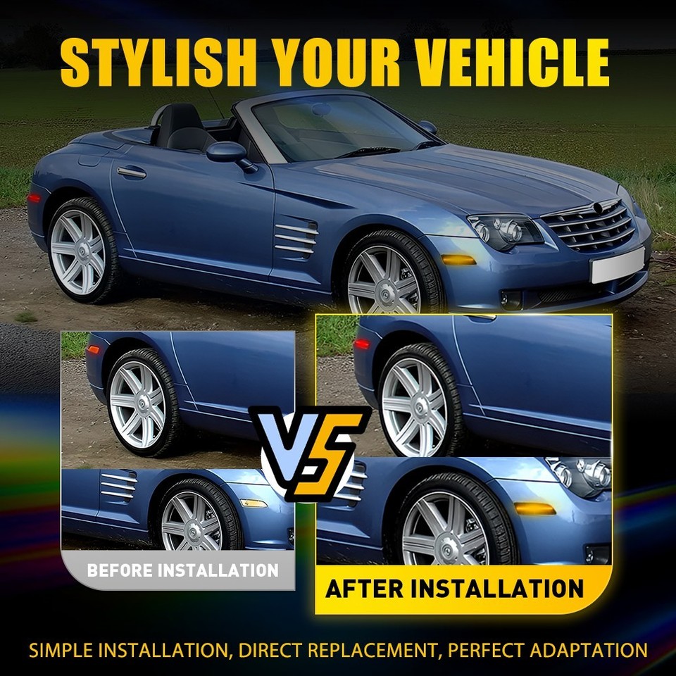 2-8PCS For 2004-2008 Chrysler Crossfire Front+Rear Side Marker Light ...