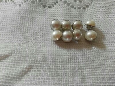 8 Silver Tone & Pearl Like Buttons bulk | eBay