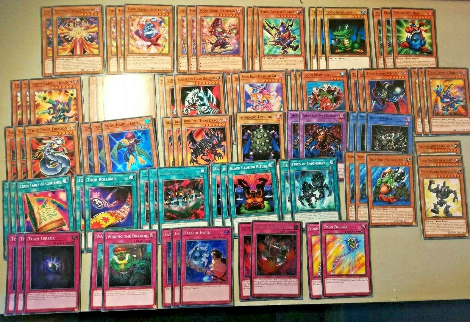 Yugioh Massive Toon deck 69 cards inc 3 toon table of contents | eBay