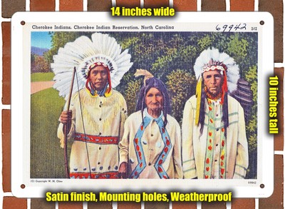 Metal Sign - North Carolina Postcard - Cherokee Indians, Cherokee ...