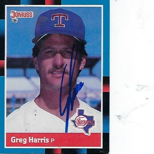 GREG HARRIS SIGNED 1988 DONRUSS #427 - TEXAS RANGERS | eBay