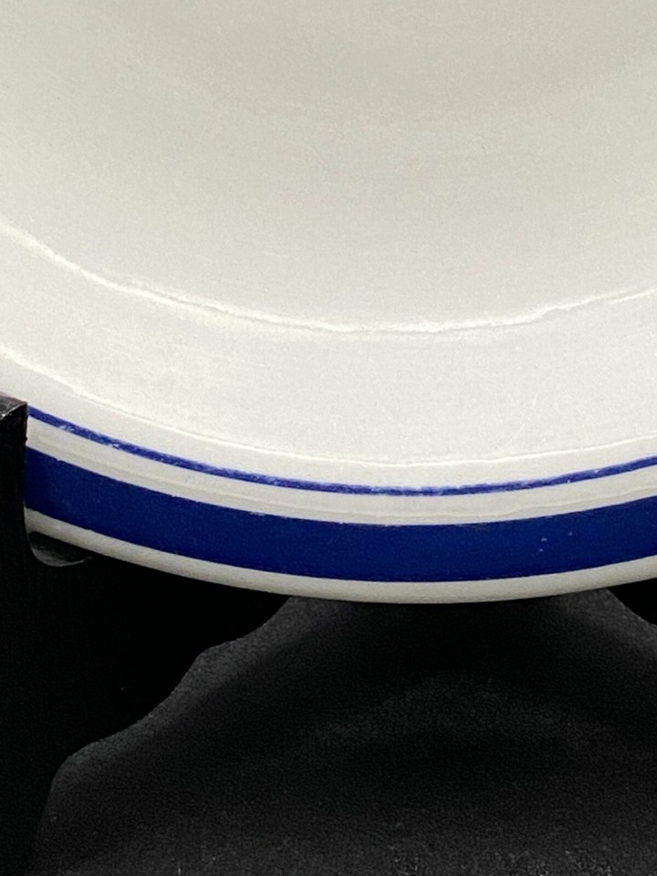 Salad Plate Culinary Arts Cafeware Porcelain White - Blue Bands (A9 ...