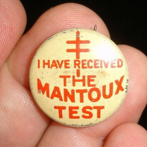 rare old medical RED CROSS MANTOUX TB pin pinback button Corona health ...
