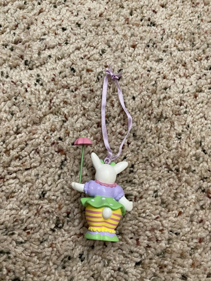 🟦 Avon Circus Clown white Bunny Rabbit Parading Parasol parade Easter ...