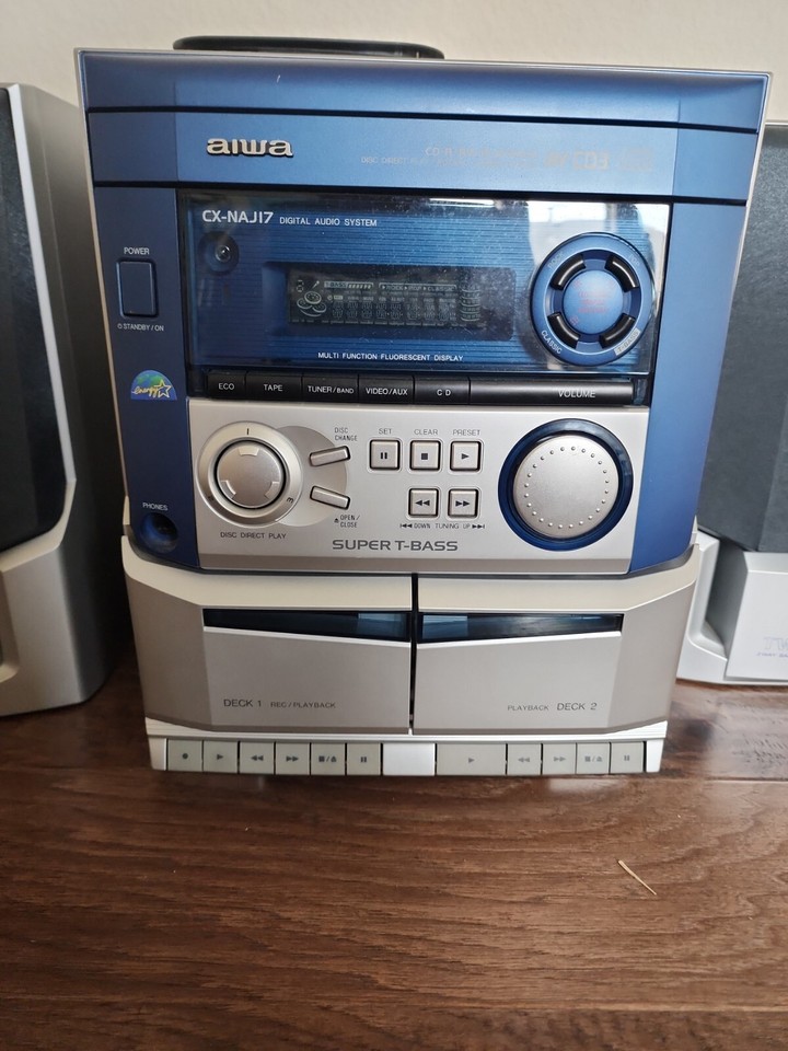 AIWA CX-NAJ17U Stereo 3 Disc CD Changer AM / FM Cassette Radio Retro ...