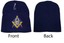 8" NAVY MASONIC EMBROIDERED WINTER BEANIE SKULL CAP mason hat | eBay