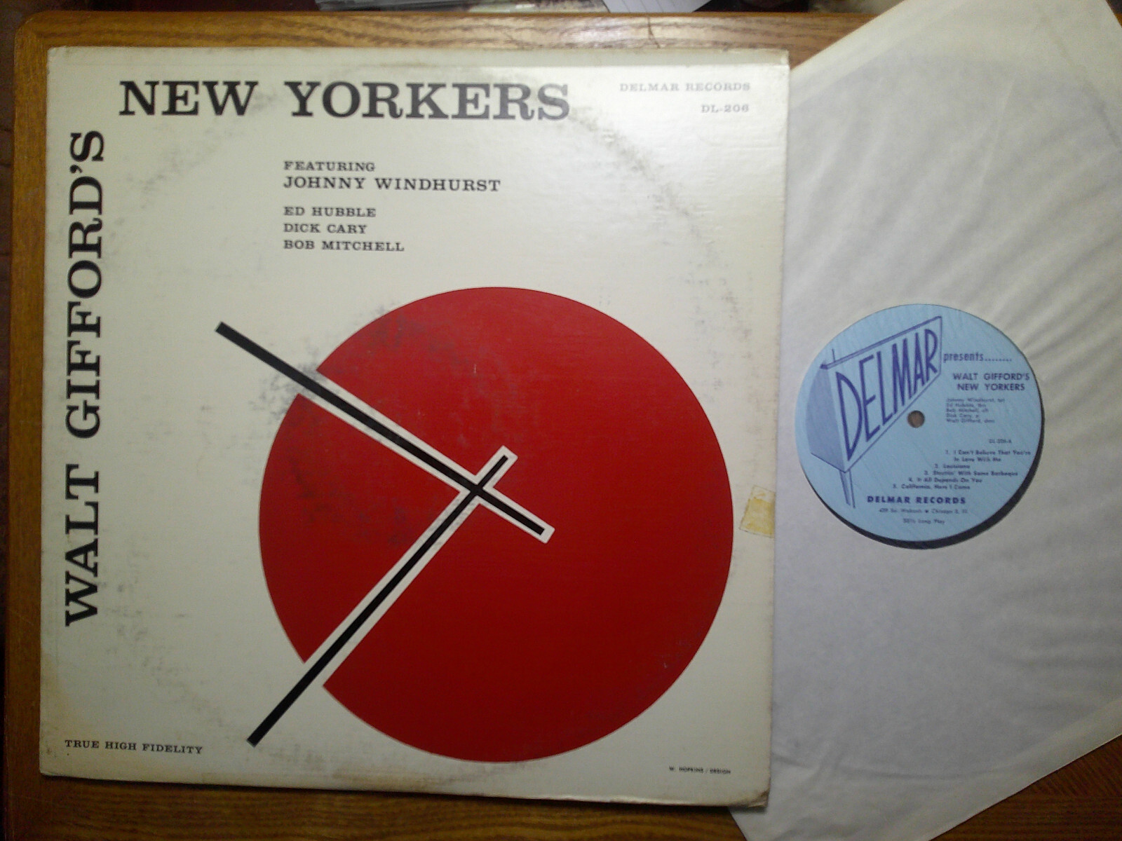 DELMAR LP RECORD/JOHNNY WINDHURST/WALT GIFFORD'S NEW YORKERS/ EX+ 1960 ...