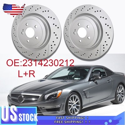 For Mercedes C63s C63 Sl63 Sl65 Amg 2013-19 Rear Brake Disc Rotor L+R ...