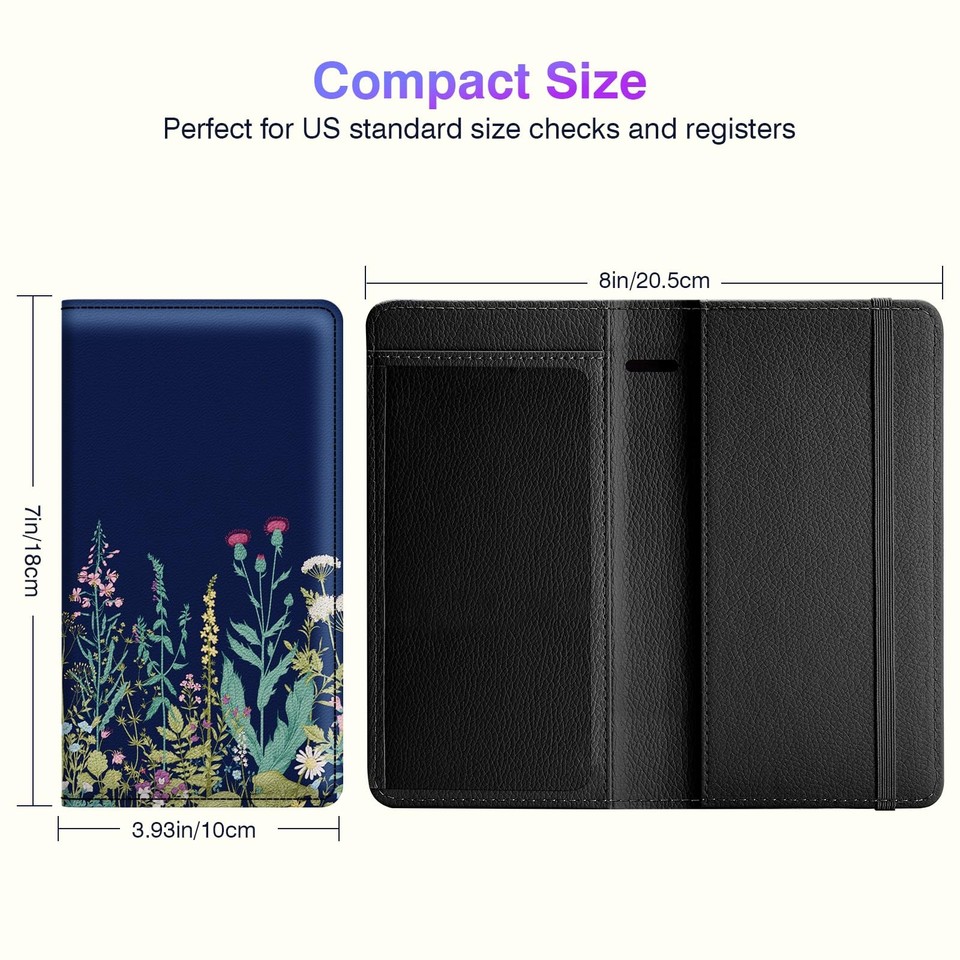 Checkbook Cover for Personal Checkbook，Patterned Pu Leather check book ...