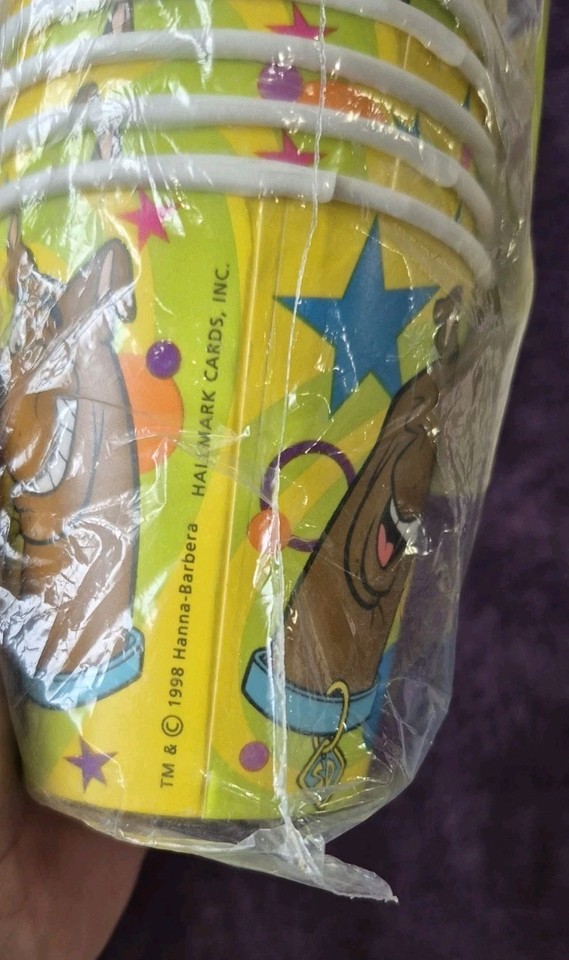 RARE Vintage 1998 Scooby-Doo Birthday Party 8 Paper Cups SEALED Cartoon ...