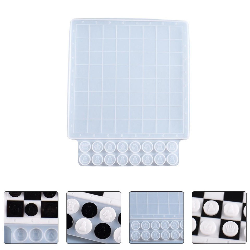 DIY Crystal Epoxy Resin Mold Chess Checkers Chess Pieces Epoxy Silicone ...