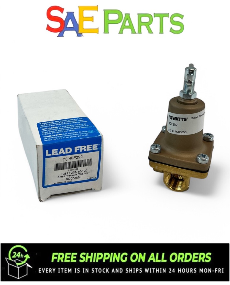 NEW Watts 40F292 Lead Free Brass Small Pressure Regulator 2 Way (3/8 ...