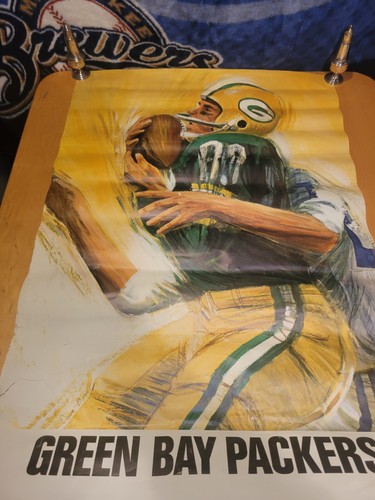 VINTAGE 1960s DAVID BOSS POSTER OF THE GREEN BAY PACKERS 36" 24" POOR ...