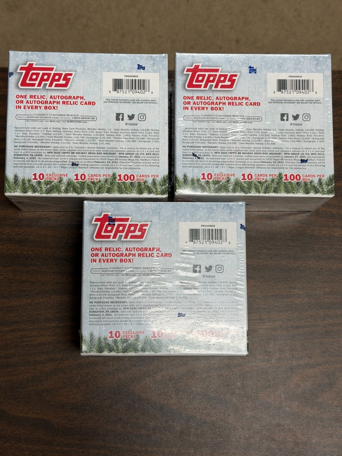 LOT OF 3 2020 TOPPS HOLIDAY MLB BASEBALL MEGA BOX BOXES FACTORY SEALED ...