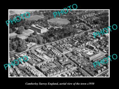 OLD 8x6 HISTORIC PHOTO OF CAMBERLEY SURREY ENGLAND AERIAL VIEW OF TOWN ...