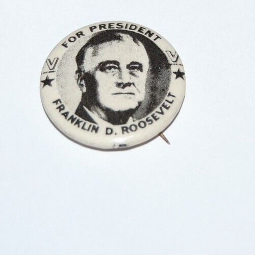 1944 V VICTORY FDR Franklin D. Roosevelt campaign pin pinback button ...