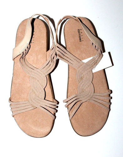 Basic Editions Women's Haddie Beige Wedge Heel Sandal Shoes 10M #50389 | eBay