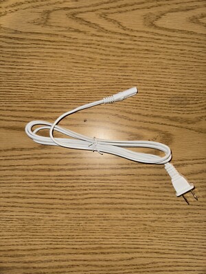 2 Prong Power Cord - Polarized (Square/Round) UL Listed - White, 6ft ...