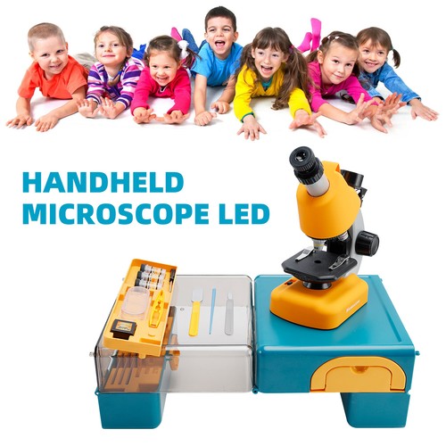 Handheld Microscope 100X-1200X Magnification LED Science Toys Kit For ...